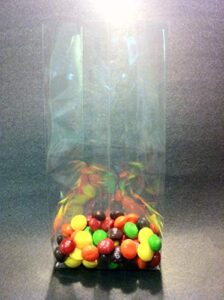 100 pcs 3x2x8 clear side gusseted cello cellophane bags good for candy cookie bakery (by uniquepacking)