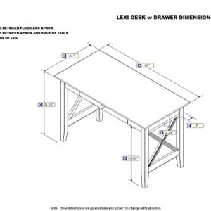 AFI Lexi Desk with Drawer, Brown, Multipurpose Desk