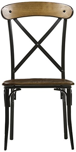 Baxton Studio Broxburn Light Brown Wood & Metal Dining Chair