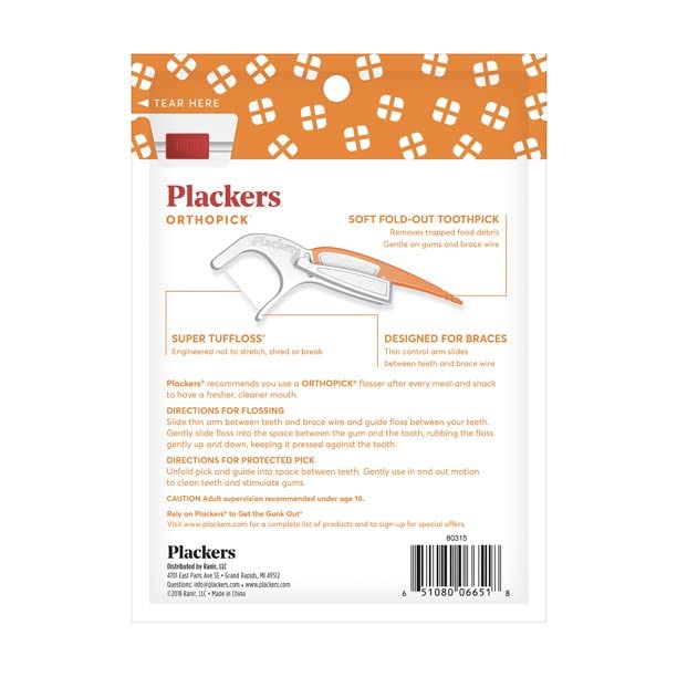 Plackers Ortho Picks Size 36ct Pack of 6