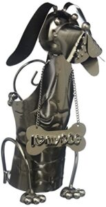 wine bodies i love dog wine bottle holder, charcoal