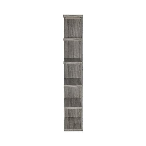 Coaster Home Furnishings 5-Tier Semi-Backless Bookcase Weathered Grey, 11.5"" d x 23.5"" w x 70.75"" h (800553)