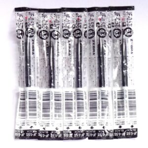 Zebra JF-0.5 Gel Ink Pen Refill, 0.5 mm, Black, 5 Refills per Pack (Japan Import) [Komainu-Dou Original Package]