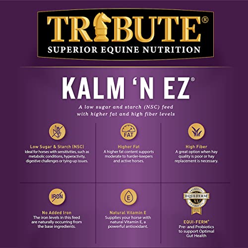 TRIBUTE Kalmbach Feeds Kalm 'N Ez Pellets for Horse, 50 lb