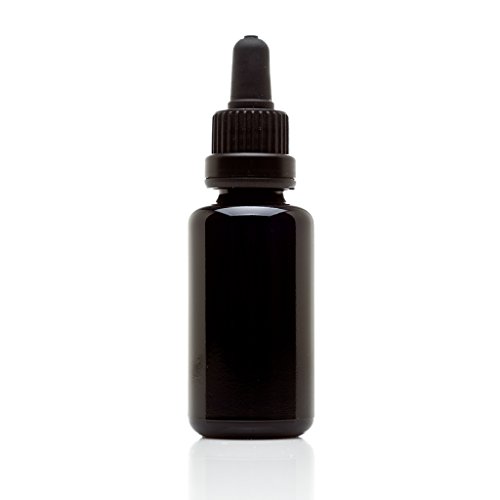 Infinity Jars 30 Ml (1 fl oz) Black Ultraviolet Glass Bottle w/Glass Eye Dropper