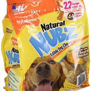 Nylabone (Pack of 2) Natural Nubz Edible Dog Chews 22ct. (2.6lb/Bag) -Total 5.2lb