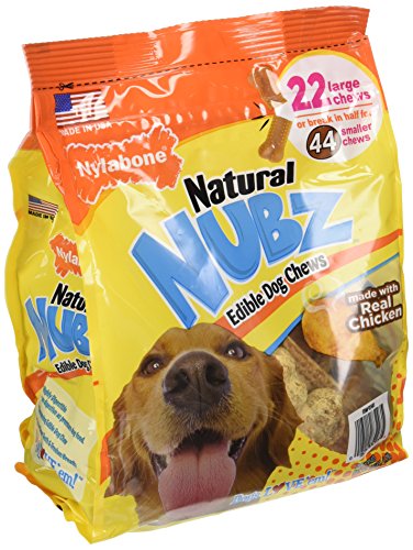 Nylabone (Pack of 2) Natural Nubz Edible Dog Chews 22ct. (2.6lb/Bag) -Total 5.2lb