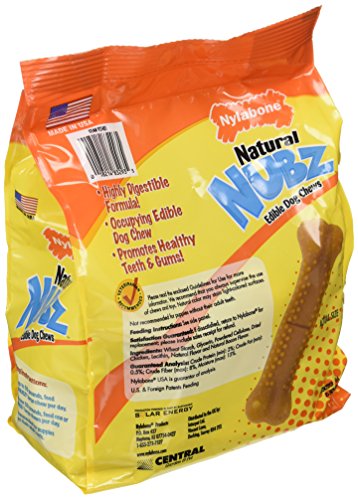 Nylabone (Pack of 2) Natural Nubz Edible Dog Chews 22ct. (2.6lb/Bag) -Total 5.2lb