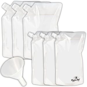 concealable and reusable cruise flask kit - sneak drinks anywhere - 3 x 32 oz + 3 x 16 oz + 1 funnel