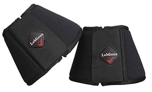 LeMieux Unisex's ProSport Pair Over Reach Boots, Black Soft Shell, Youth Large / 11-13