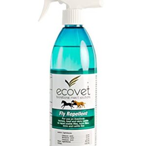 ECOVET Horse Fly Spray Repellent/Insecticide (Made with Food Grade Fatty acids), 18 oz