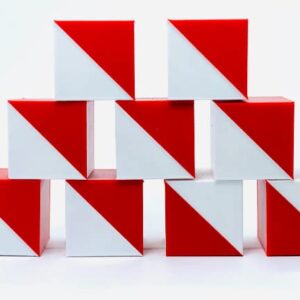 9 Cubes of Kohs White And Red