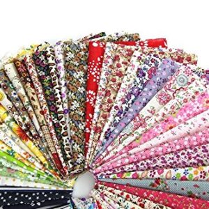 RayLineDo 60 Pcs Fabric Cotton 100% Printed Boundle Patchwork Squares of 2025cm