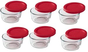 pyrex 1-cup storage containers (pack of 6) - total 12-piece value pack