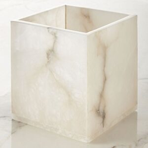 Kassatex Alabaster Wastebasket, White