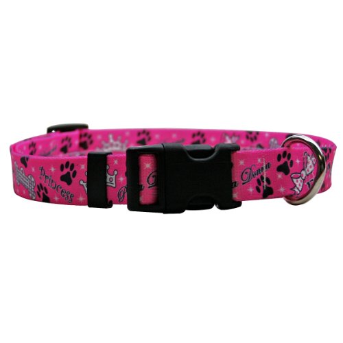 Yellow Dog Design Diva Dog Collar Fits Neck 14 to 20"/4" Wide, Medium 3/4" Wide