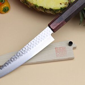 Yoshihiro 46 Layers VG-10 Hammered Damascus Petty Japanese Utility Knife 6'' 150mm Rosewood Handle