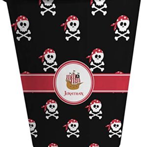 RNK Shops Pirate Waste Basket - Single Sided (Black) (Personalized)