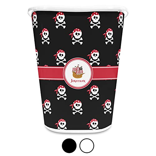 RNK Shops Pirate Waste Basket - Single Sided (Black) (Personalized)