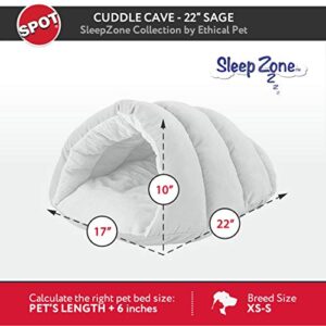 Ethical Pets Sleep Zone Cuddle Cave - Pet Bed for Cats and Small Dogs - Attractive, Durable, Comfortable, Washable. by SPOT, Sage, 22x17