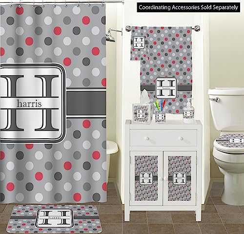 RNK Shops Red & Gray Polka Dots Waste Basket - Single Sided (Black) (Personalized)