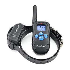 petrainer shock collar for dogs - waterproof rechargeable dog training e-collar with 3 safe correction remote training modes, shock, vibration, beep for dogs small, medium, large