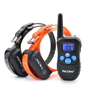 petrainer training collar for dogs - waterproof rechargeable dog training e-collar with 3 safe correction remote training modes, static, vibration, beep for dogs small, medium, large