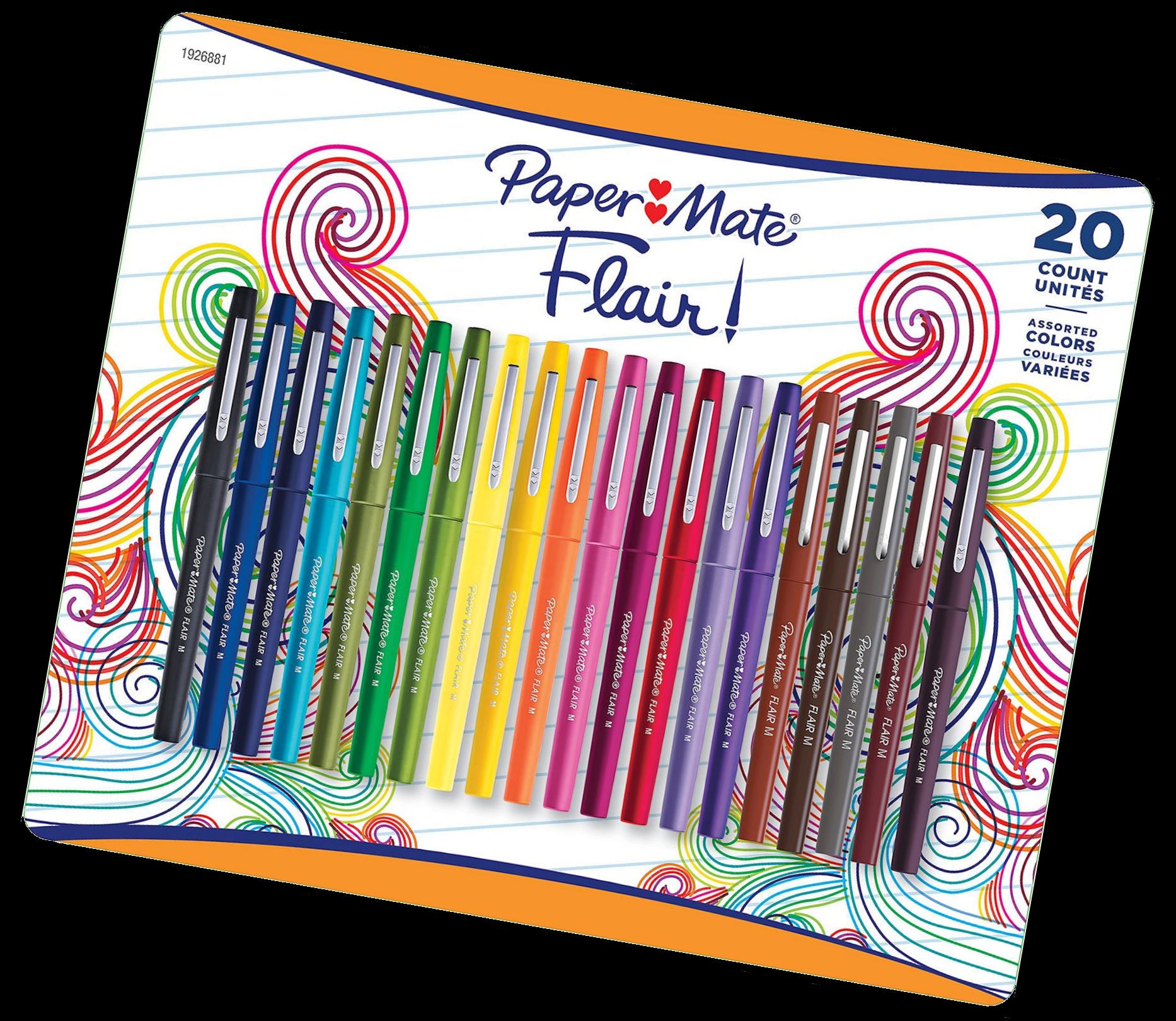 Paper Mate Flair Pens, Assorted Colors, 20