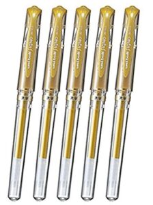 uni ball signo gel ink pens -medium point 1.0mm-gold ink-value set of 5