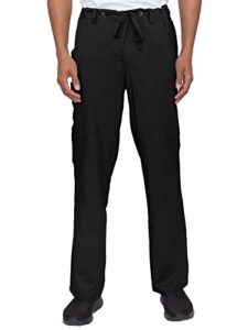 healing hands 6 pocket mens scrubs pant blue label 9124 dylan drawstring waist scrub pant for men black s