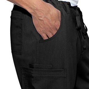 Healing Hands 6 Pocket Mens Scrubs Pant Blue Label 9124 Dylan Drawstring Waist Scrub Pant for Men Black S