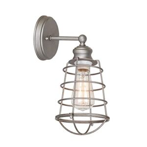 design house 519702 ajax 1 light wall light, galvanized steel finish