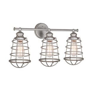 design house 519728 ajax 3 light vanity light, galvanized steel finish