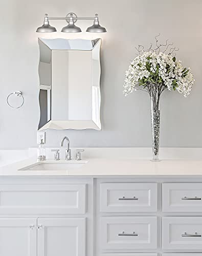 Design House 520312 Kimball Industrial Farmhouse 3-Light Indoor Bathroom Vanity Light with Metal Shades for Over the Mirror, Galvanized Paint