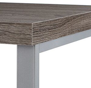 Coaster Home Furnishings Brennan Modern 3 Drawer Home Office Writing Computer Desk Silver Metal Frame Weathered Gray