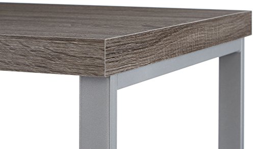 Coaster Home Furnishings Brennan Modern 3 Drawer Home Office Writing Computer Desk Silver Metal Frame Weathered Gray