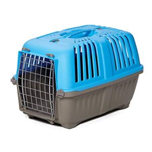 pet carrier: hard-sided dog /cat carrier, small animal carrier in blue, inside dims 17.91 l x 11.5 w x 12 h & suitable for tiny dog breeds, perfect dog kennel travel carrier for quick trips