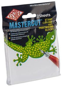 essdee mastercut linoleum carving blocks - stampmaking printmaking lino carve - 100 x 100 x 4mm - pack of 2