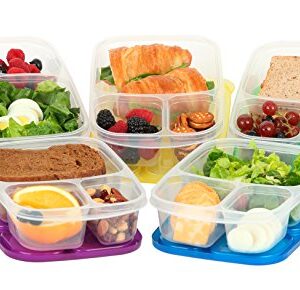 Qualitas Products® Premium Kids Bento Boxes – 3 Compartments, 5 Bento Box Microwave Safe Lunch & Leftover Containers Set for Kids and Adults - Made From Food Grade Plastic