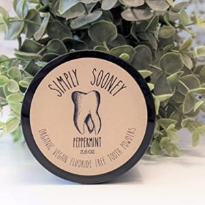 Organic Vegan Fluoride Free Remineralizing Tooth Powder Peppermint Formula Value Size UP to 6 Month Supply I Natural WHITENING I Stronger Teeth