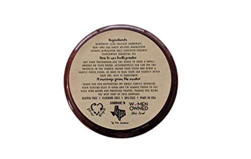 Organic Vegan Fluoride Free Remineralizing Tooth Powder Peppermint Formula Value Size UP to 6 Month Supply I Natural WHITENING I Stronger Teeth