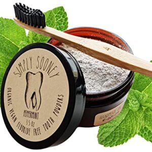 Organic Vegan Fluoride Free Remineralizing Tooth Powder Peppermint Formula Value Size UP to 6 Month Supply I Natural WHITENING I Stronger Teeth