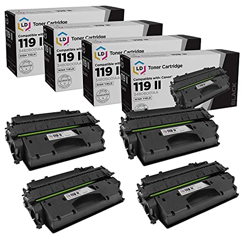 LD Products Compatible Toner Cartridge Replacement for Canon 119 HY (4 Pack - Black) Compatible with LBP251dw, LBP253dw, LBP6300dn, LBP6650dn, LBP6670dn, M6160dw, MF414dw, MF416dw, MF419dw, MF5850dn