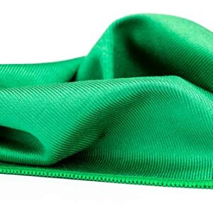 The Rag Company - Standard Microfiber Window, Glass, Mirror & Chrome Towels - Professional Cleaning & Detailing, Lint-Free, Streak-Free, 350gsm, 16in x 16n, Green (12-Pack)