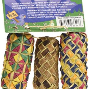 Planet Pleasures Woven Cylinder Foot Toy (3 Pack), Small