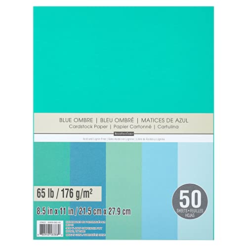 MICHAELS Blue Ombre 8.5”; x 11”; Cardstock Paper by Recollections®, 50 Sheets