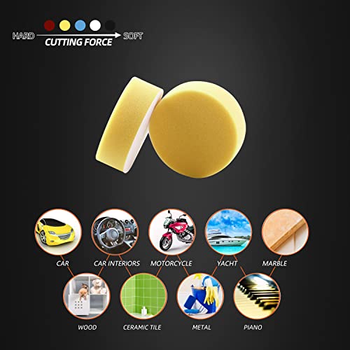 Polishing Pad, ZFE 50pcs 3 inch/80 mm Sponge Buffing Pads, Foam Polishing Pad Kit for Car Sanding, Polishing and Waxing