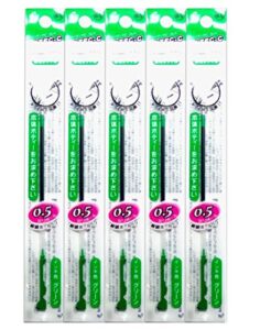 pilot hi-tec-c coleto gel ink pen refill 0.5mm, 5 set green (japan import)