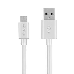 mageek 10ft / 3.0m premium extra long micro usb cable high speed usb 2.0 a male to micro b for samsung, htc, sony,motorola,lg, google, nokia and more (white)