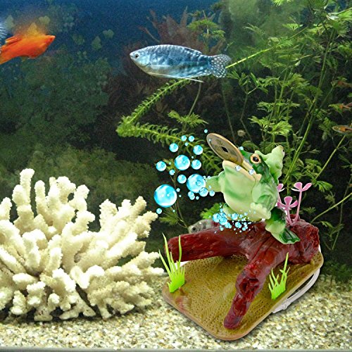 Saim Aquarium Air Bubbler Decorations Lucky Coin Frog Toad Air Bubbler Movement Oxygen Pump Decorations Aquarium Ornaments